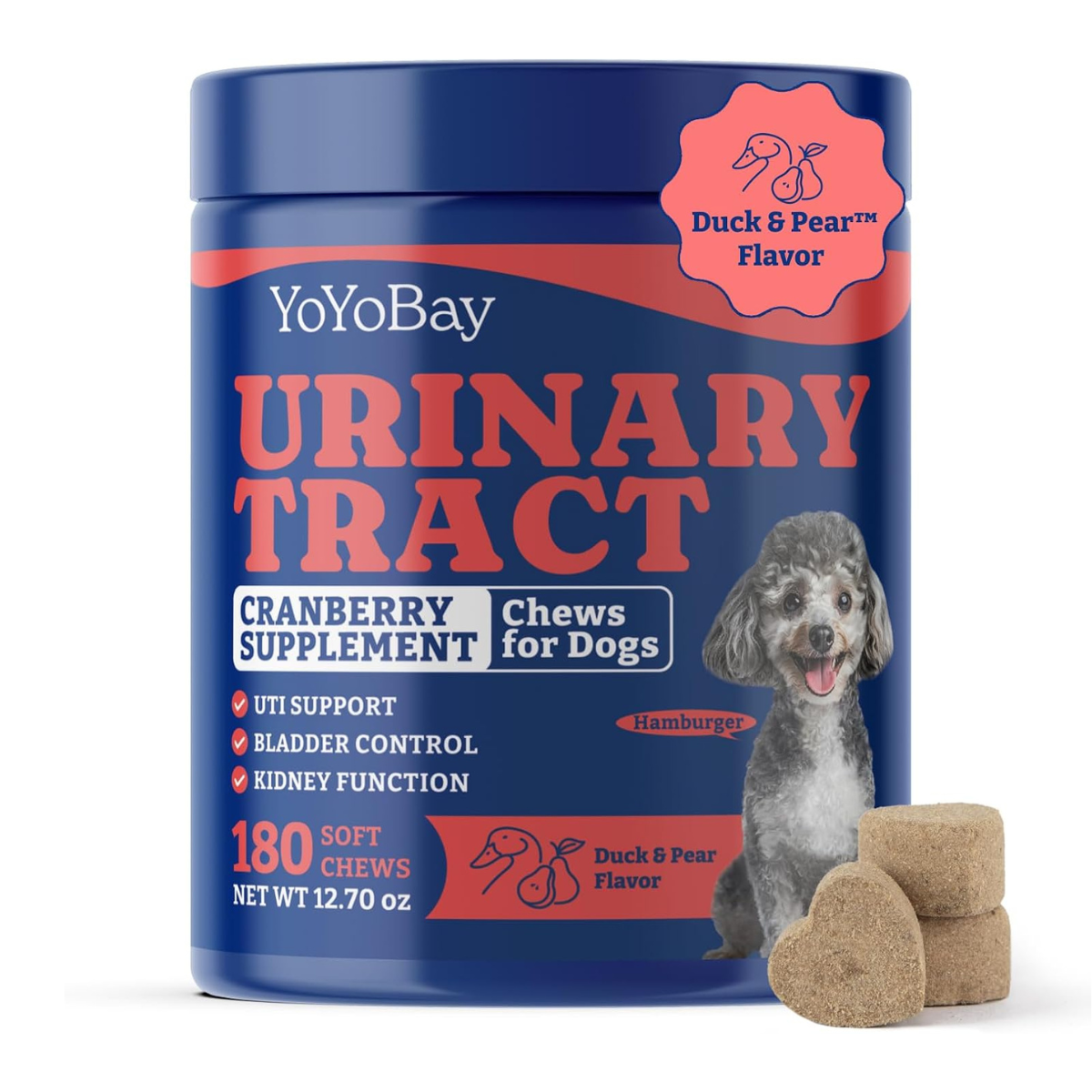 Dog Bladder Control Chews - 180 Soft Chews, Duck & Pear Flavor – YoYoBay